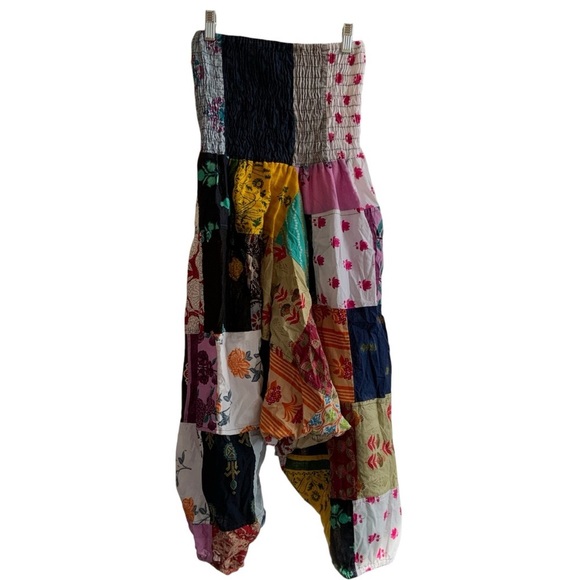TRIBE AZURE | Pants & Jumpsuits | Boho Tribe Azure Patchwork Harem Festival Pants Jumpsuit Sm ...